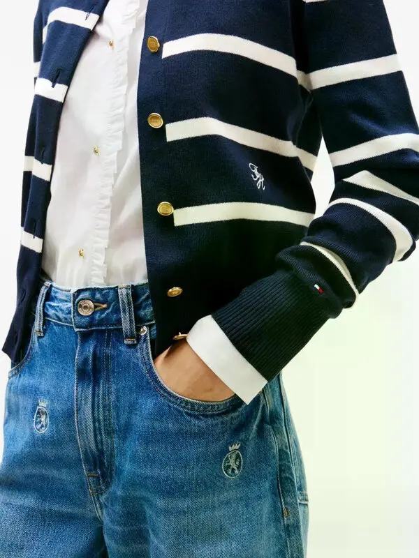 Tommy Hilfiger Striped Button-up Cardigan - Blue
