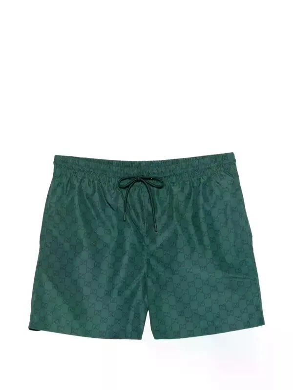 Gucci Gg Pattern Board Shorts - Green