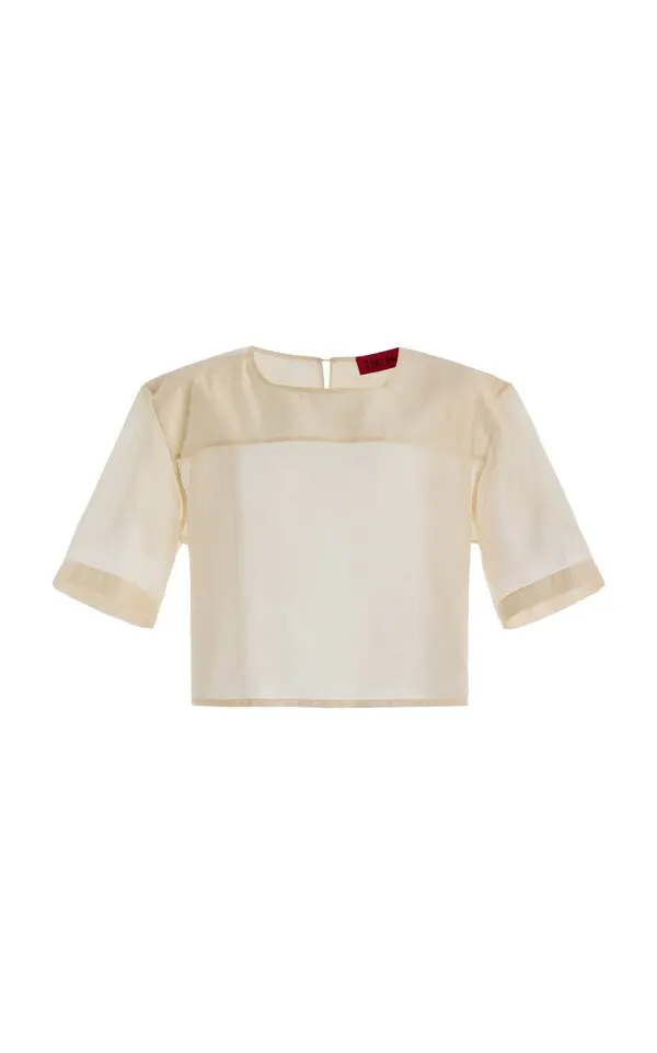 THE LATEST Dulce Cropped Muslin Top - White