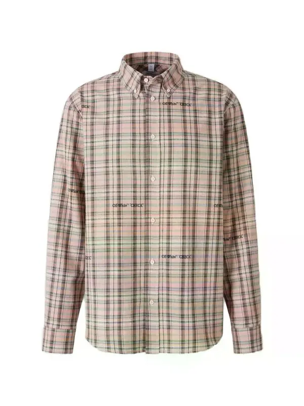 Off-White Check Button Shirt - Pink