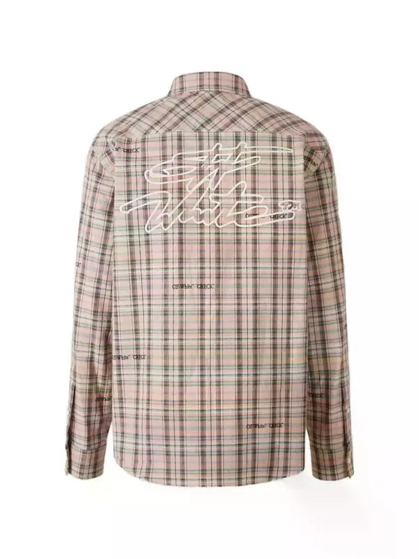 Off-White Check Button Shirt - Pink