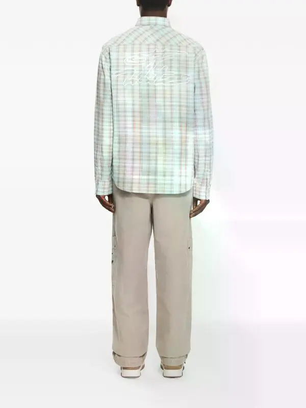 Off-White Marker Check Graphic Shirt - Green