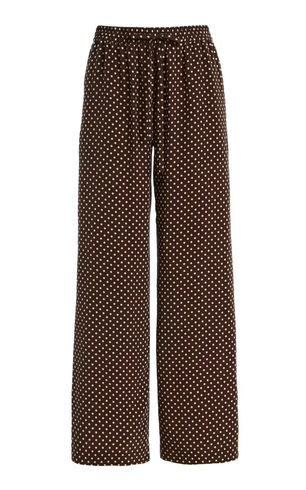 Matteau Drawstring Silk Trousers - Brown