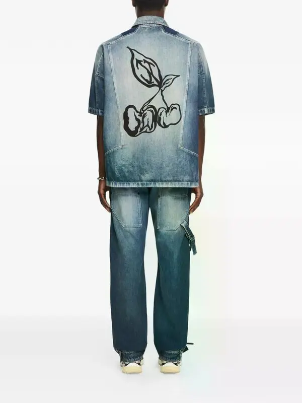 Off-White Cherry Short-sleeve Denim Shirt