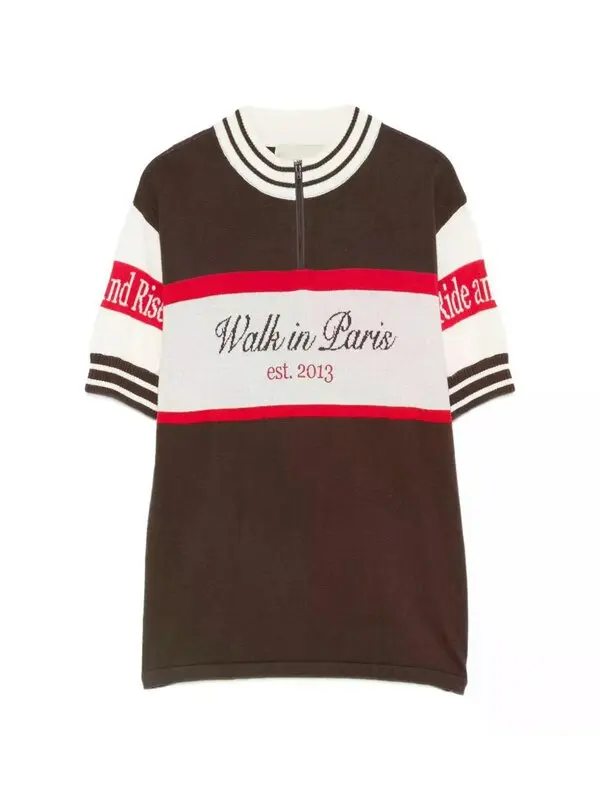 WALK IN PARIS Striped Short Sleeve T-shirt