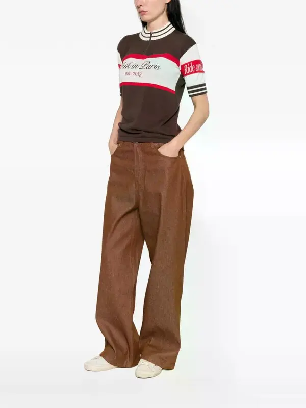 WALK IN PARIS Striped Short Sleeve T-shirt
