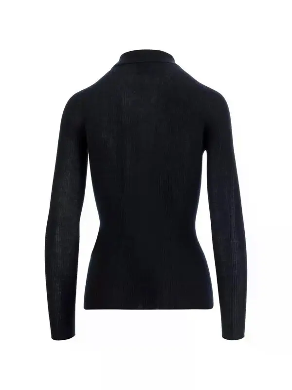 SA SU PHI Knitted Polo Top - Black