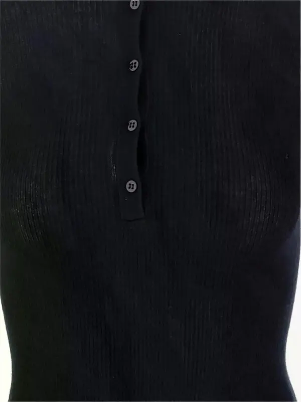 SA SU PHI Knitted Polo Top - Black