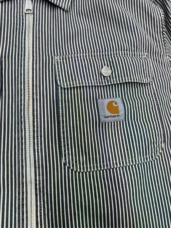 Carhartt Work In Progress Mercer Striped Flap-pocket Overshirt - Black