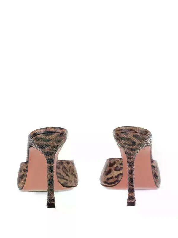 Amina Muaddi Alexa Animal-print Sandals - Brown