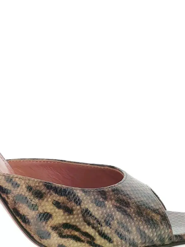Amina Muaddi Alexa Animal-print Sandals - Brown