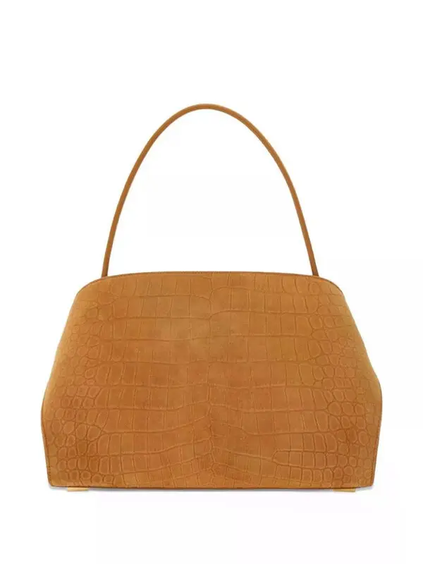 FERRAGAMO Medium Hug Suede Shoulder Bag - Brown