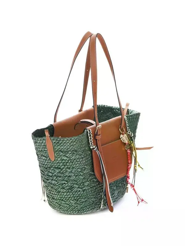 CUBA LAB Tropicana Woven Tote Bag - Green