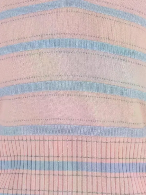 Guest In Residence Striped V-neck Sweater - Pink
