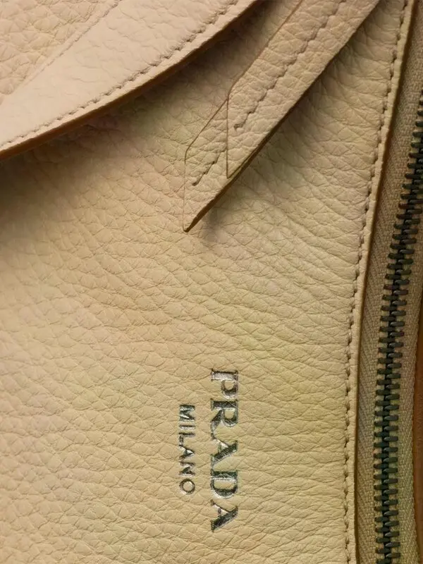 Prada Aimée Large Leather Shoulder Bag - Neutrals