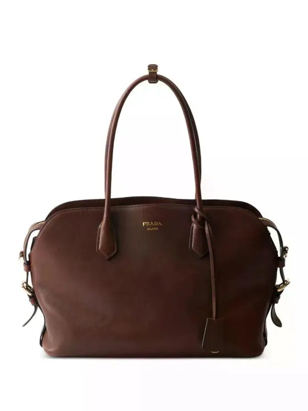 Prada Leather Tote Bag - Brown