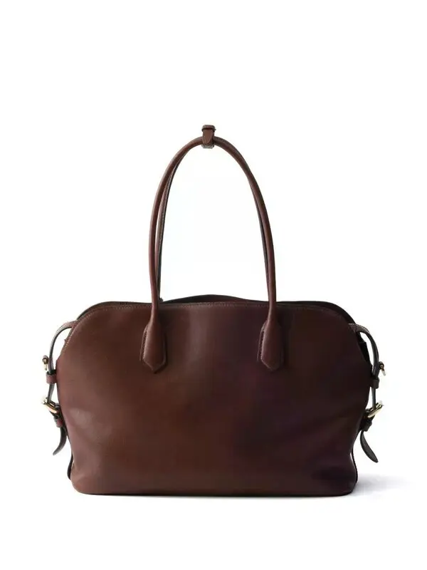 Prada Leather Tote Bag - Brown