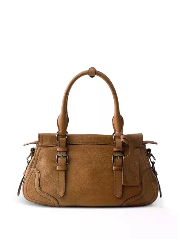 Prada Leather Tote Bag - Brown