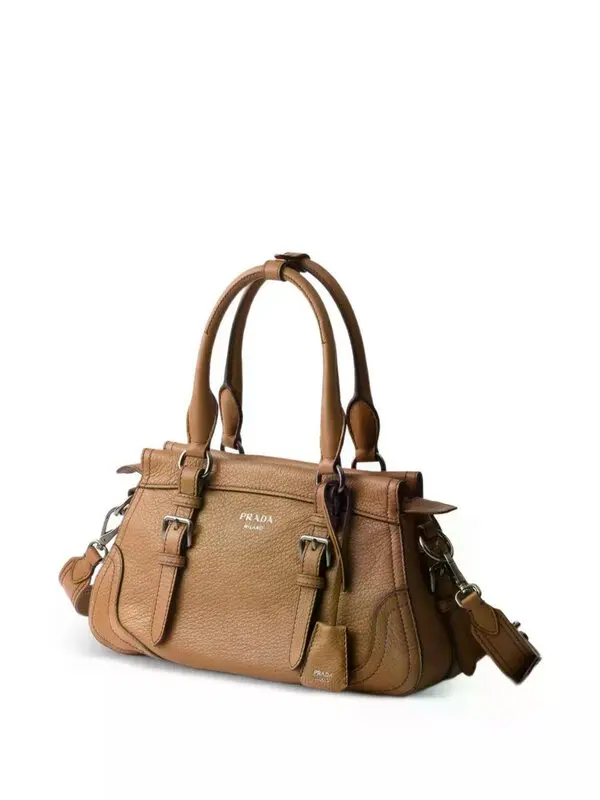 Prada Leather Tote Bag - Brown
