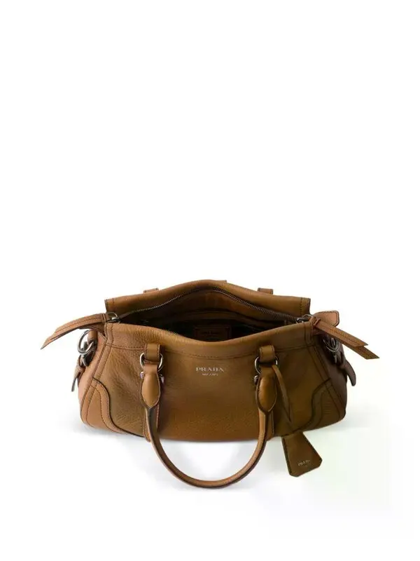Prada Leather Tote Bag - Brown