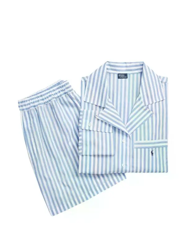 Polo Ralph Lauren Striped Chest-pocket Nightwear - White
