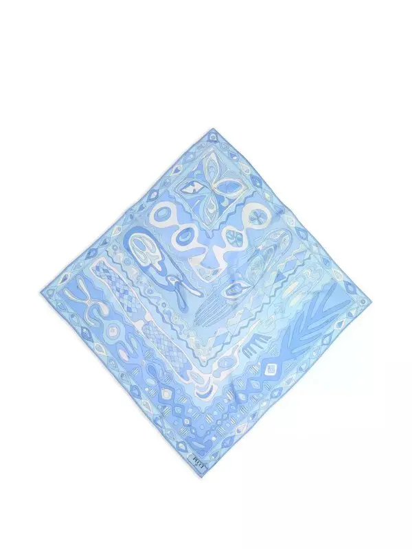 Emilio Pucci Angoli-print Silk Scarf - Blue