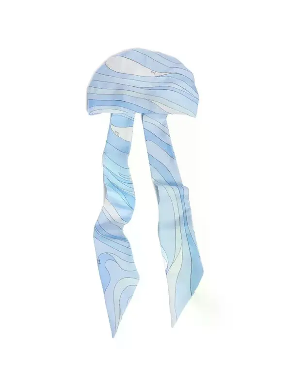 Emilio Pucci Marmo-print Silk Bandana Cap - Blue