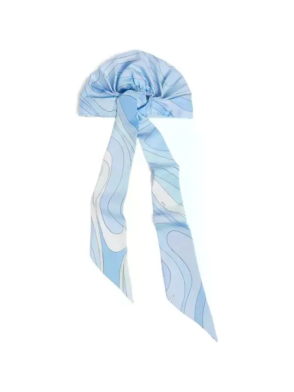 Emilio Pucci Marmo-print Silk Bandana Cap - Blue