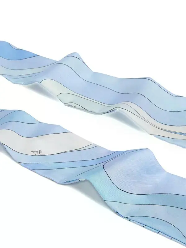 Emilio Pucci Marmo-print Silk Bandana Cap - Blue