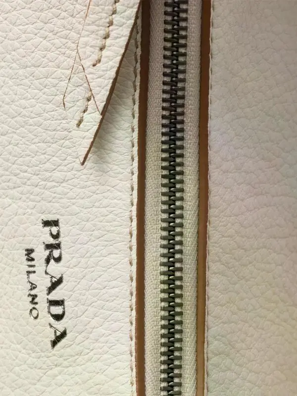 Prada Aimée Large Leather Shoulder Bag - Neutrals