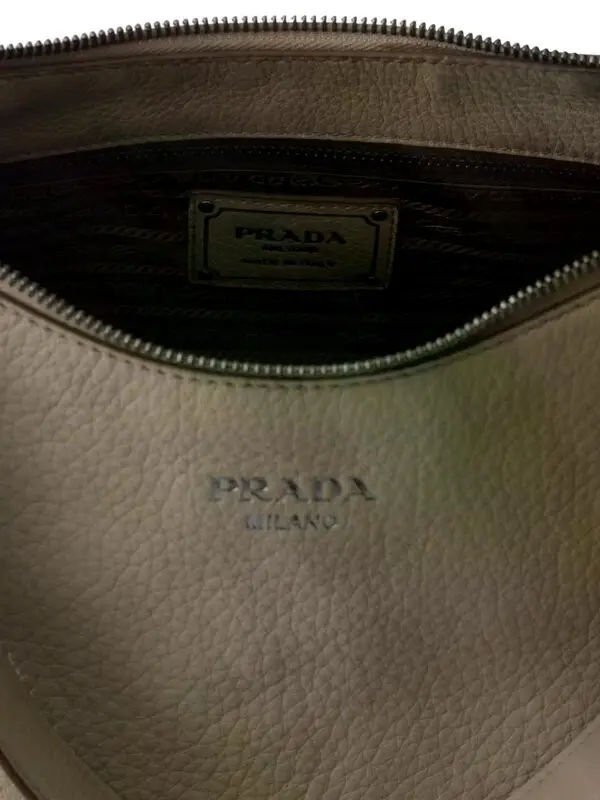 Prada Aimée Large Leather Shoulder Bag - Grey