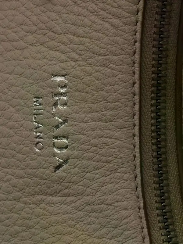 Prada Aimée Large Leather Shoulder Bag - Grey