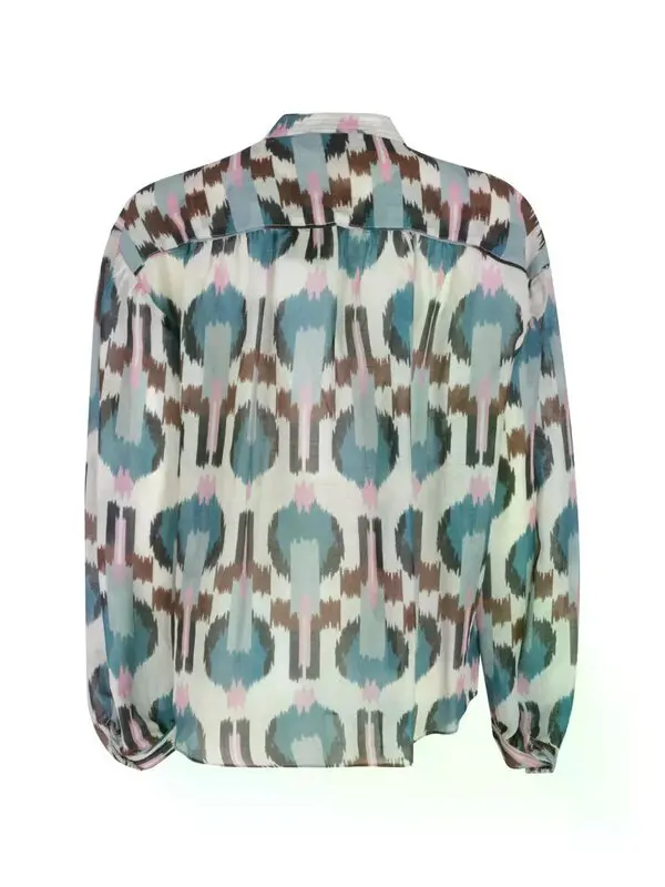 BAZAR DELUXE Ikat Tie Blouse - Neutrals