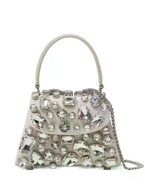 SELF-PORTRAIT Crystal Embellished Mini Bag - Neutrals