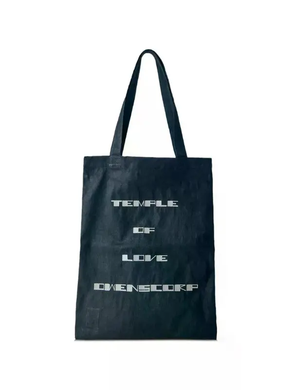 Rick Owens Text-graphic Rectangular Tote Bag - Black