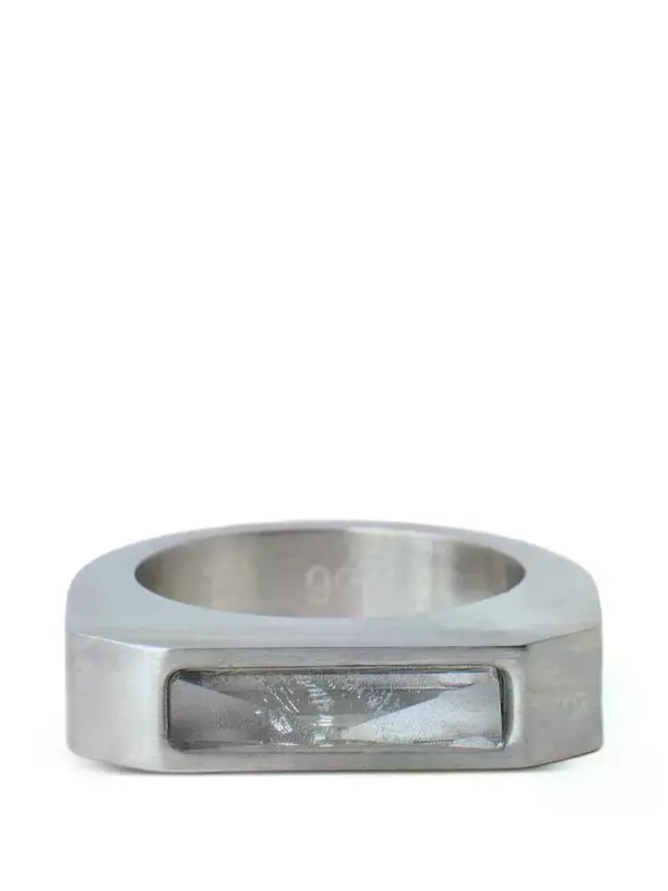 Rick Owens Brushed Rectangular Ring - Silver