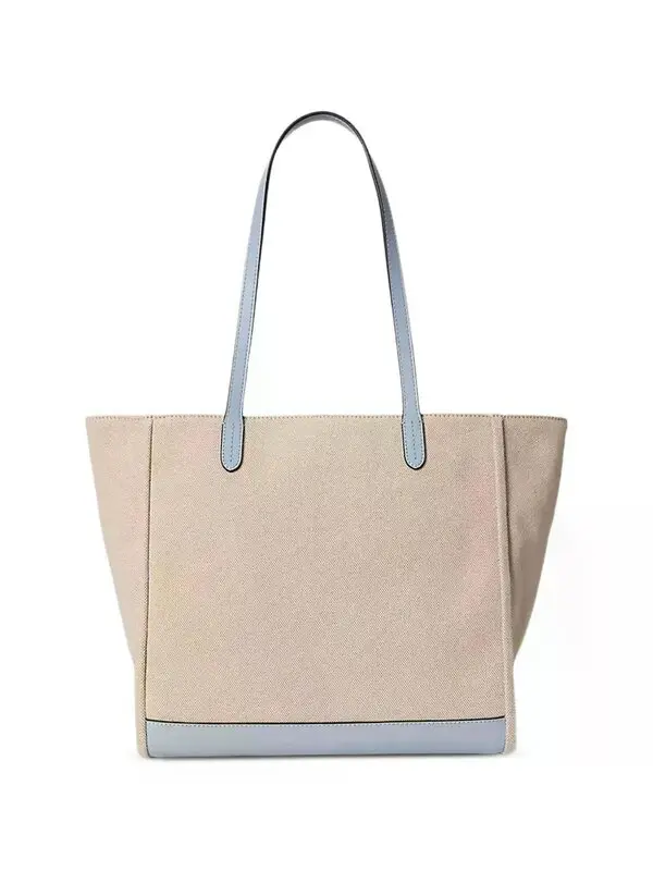 Ralph Lauren Large Cameryn Tote Bag With Dog Embroidery - Neutrals