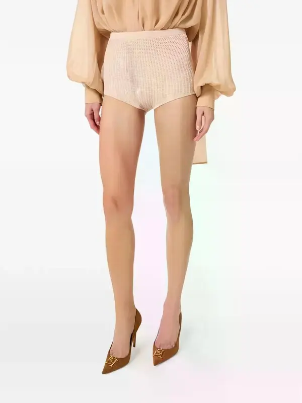 Elisabetta Franchi Knitted Mini Shorts - Neutrals