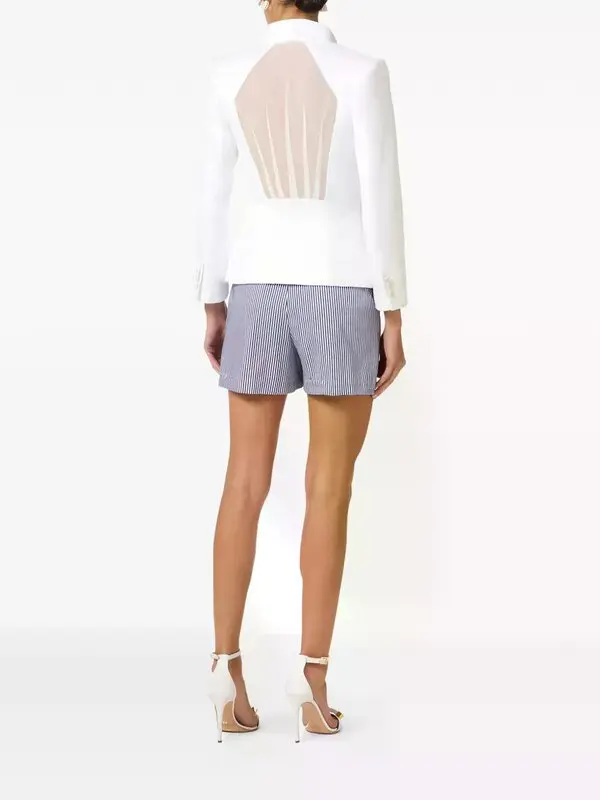 Elisabetta Franchi Striped Stretch Cotton Shorts - Blue