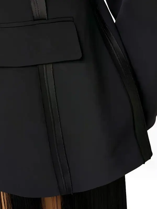 Elisabetta Franchi Satin-lapels Double-breasted Blazer - Black