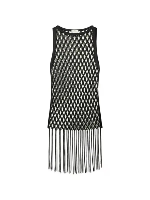 Elisabetta Franchi Beaded Top - Black