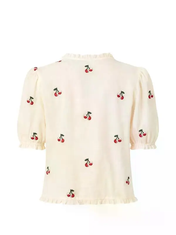 TWINSET Ruffled Cherry Embroidery Shirt