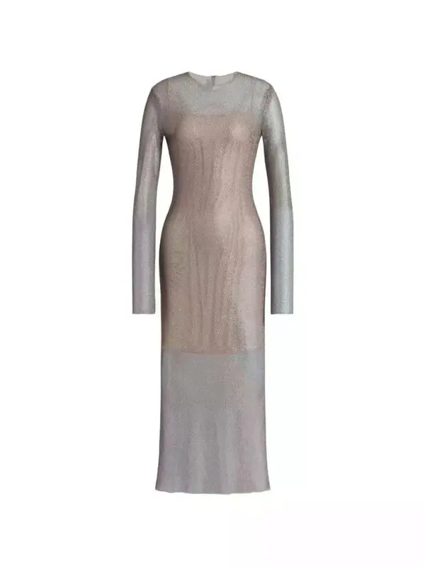 Alberta Ferretti Long-sleeve Sheer Dress