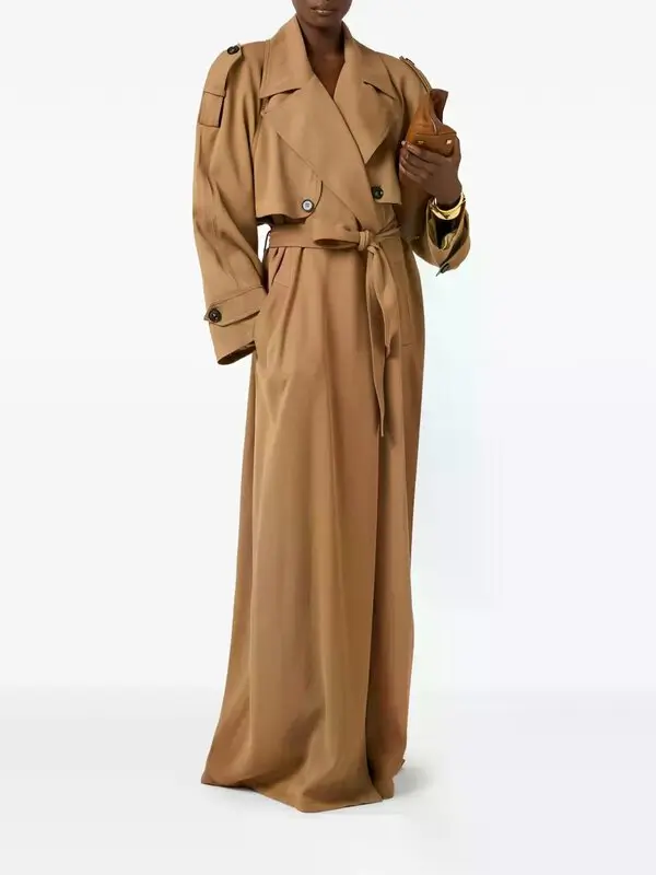 Elisabetta Franchi Flowing Gabardine Trench Coat