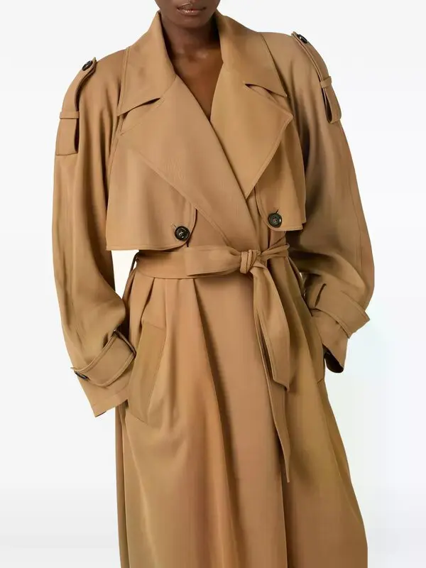 Elisabetta Franchi Flowing Gabardine Trench Coat