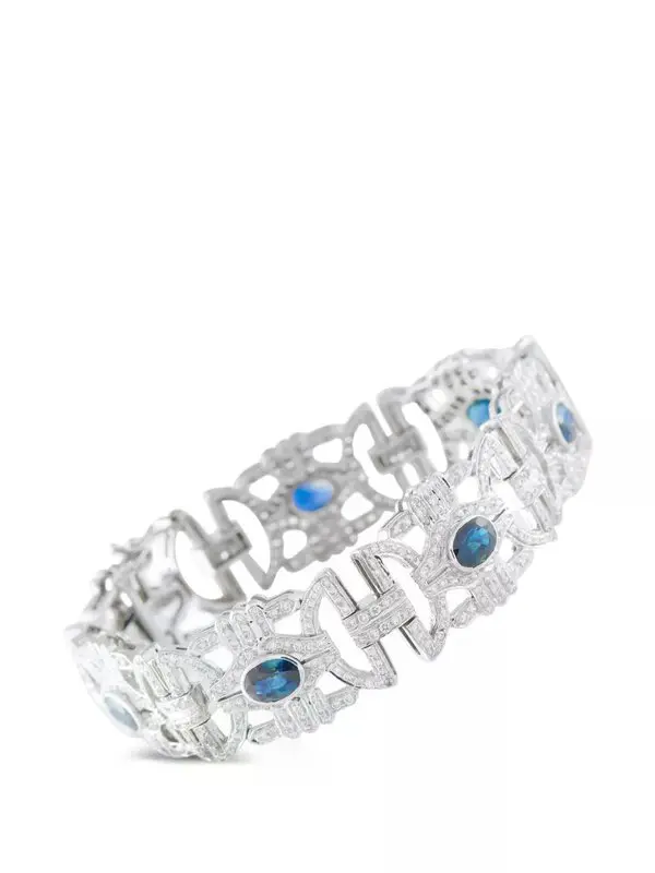 LB EXCLUSIVE 18k White Gold Diamond And Sapphire Bracelet - Silver