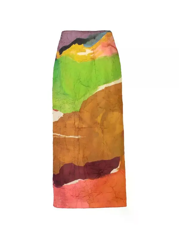 Ulla Johnson X Helen Frankenthaler Inez Geometric Midi Skirt - Brown