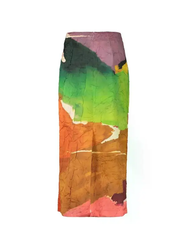 Ulla Johnson X Helen Frankenthaler Inez Geometric Midi Skirt - Brown
