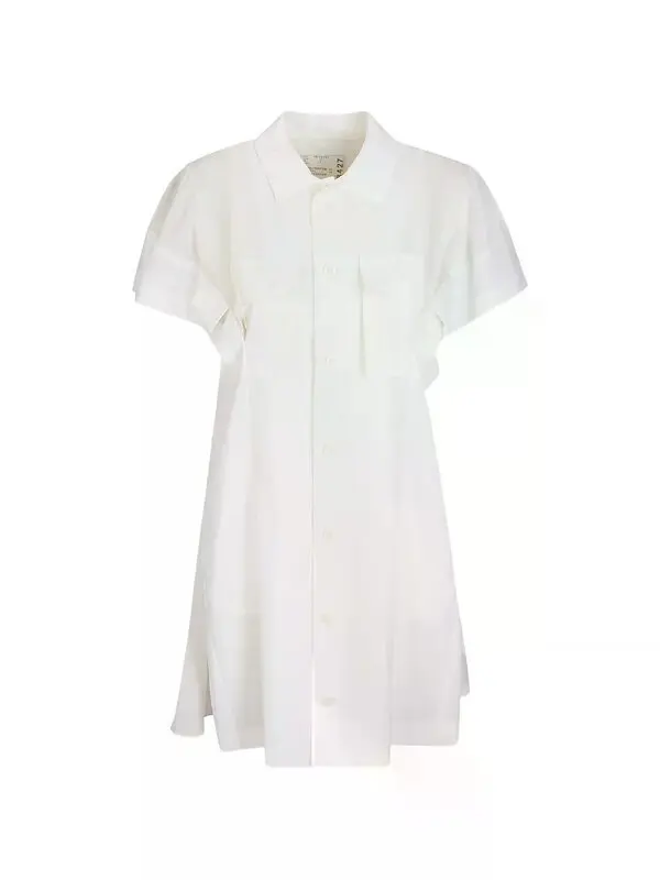 Sacai Button Flap-pocket Wool Midi Dress