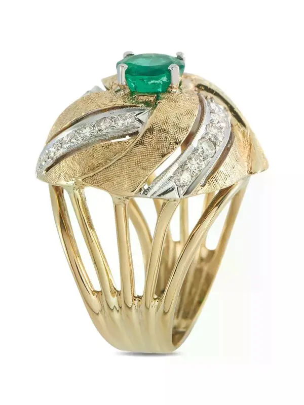 LB EXCLUSIVE Diamond And Emerald Ring - Gold